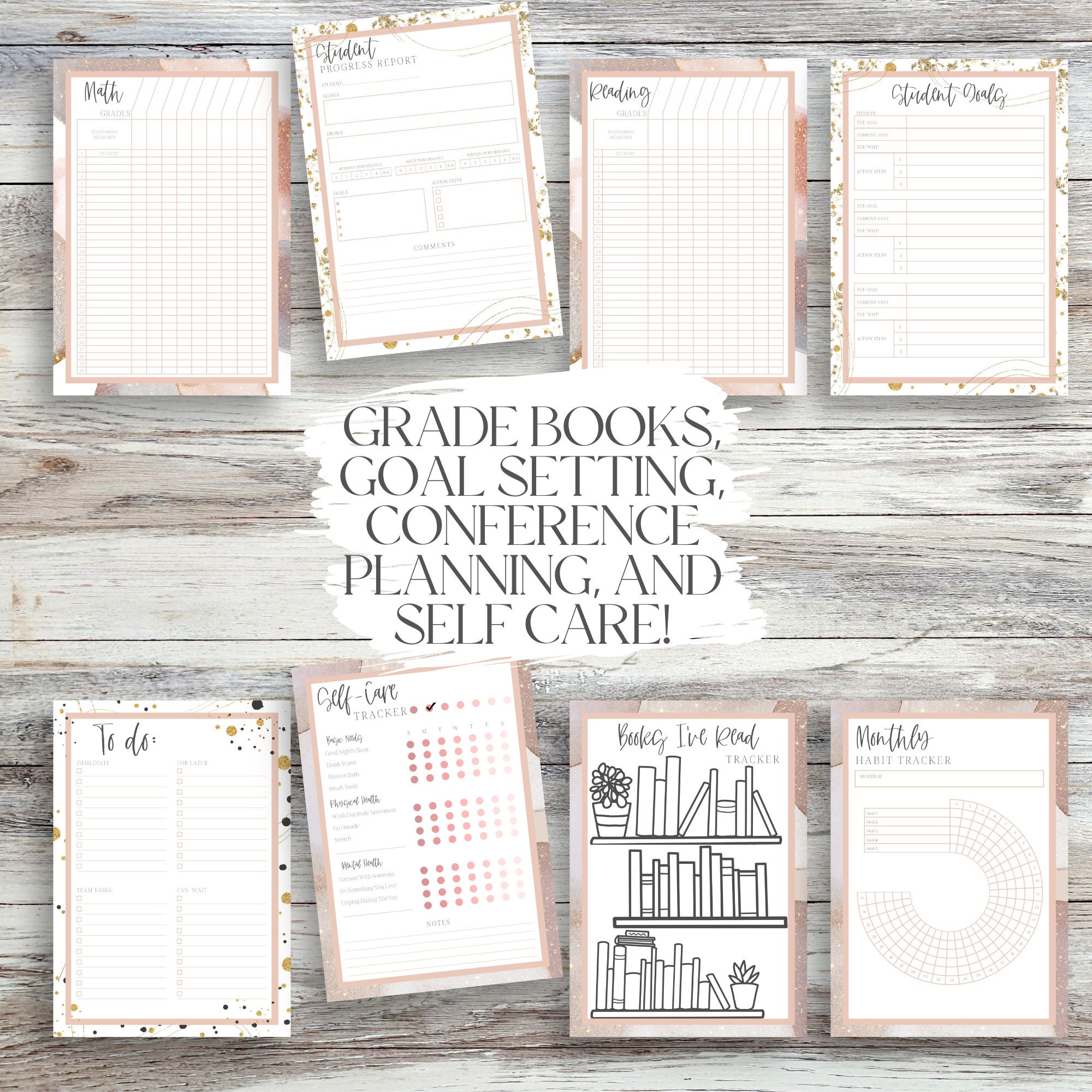 Printable Teacher Plannerteacher Planner Pageslesson Plannerdaily ...