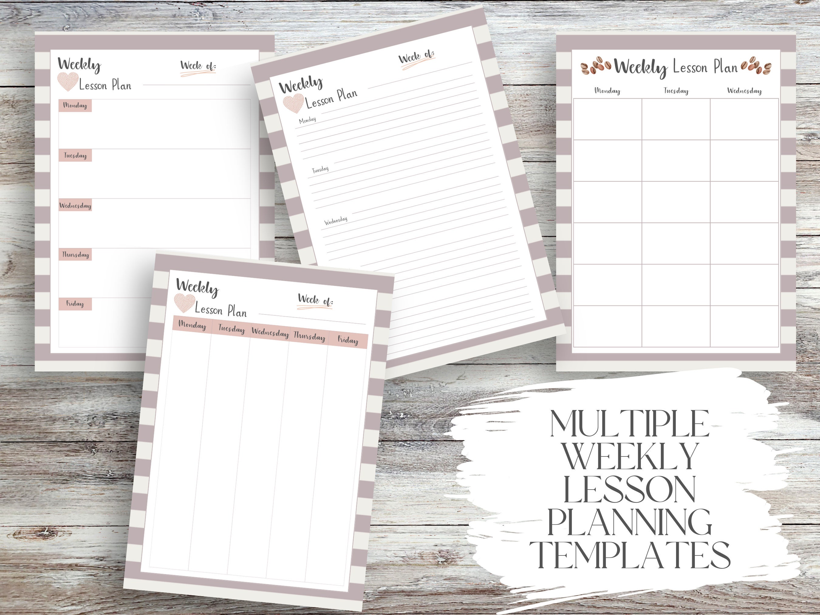 Coffee Teach Repeatprintable Teacher Plannerteacher Planner Pageslesson ...