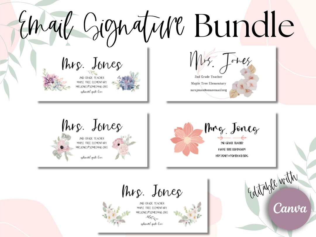 Editable Email Signature Bundle|email Signature Template|email Sign off ...