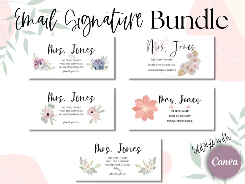 Editable Email Signature Bundle|email Signature Template|email Sign off ...