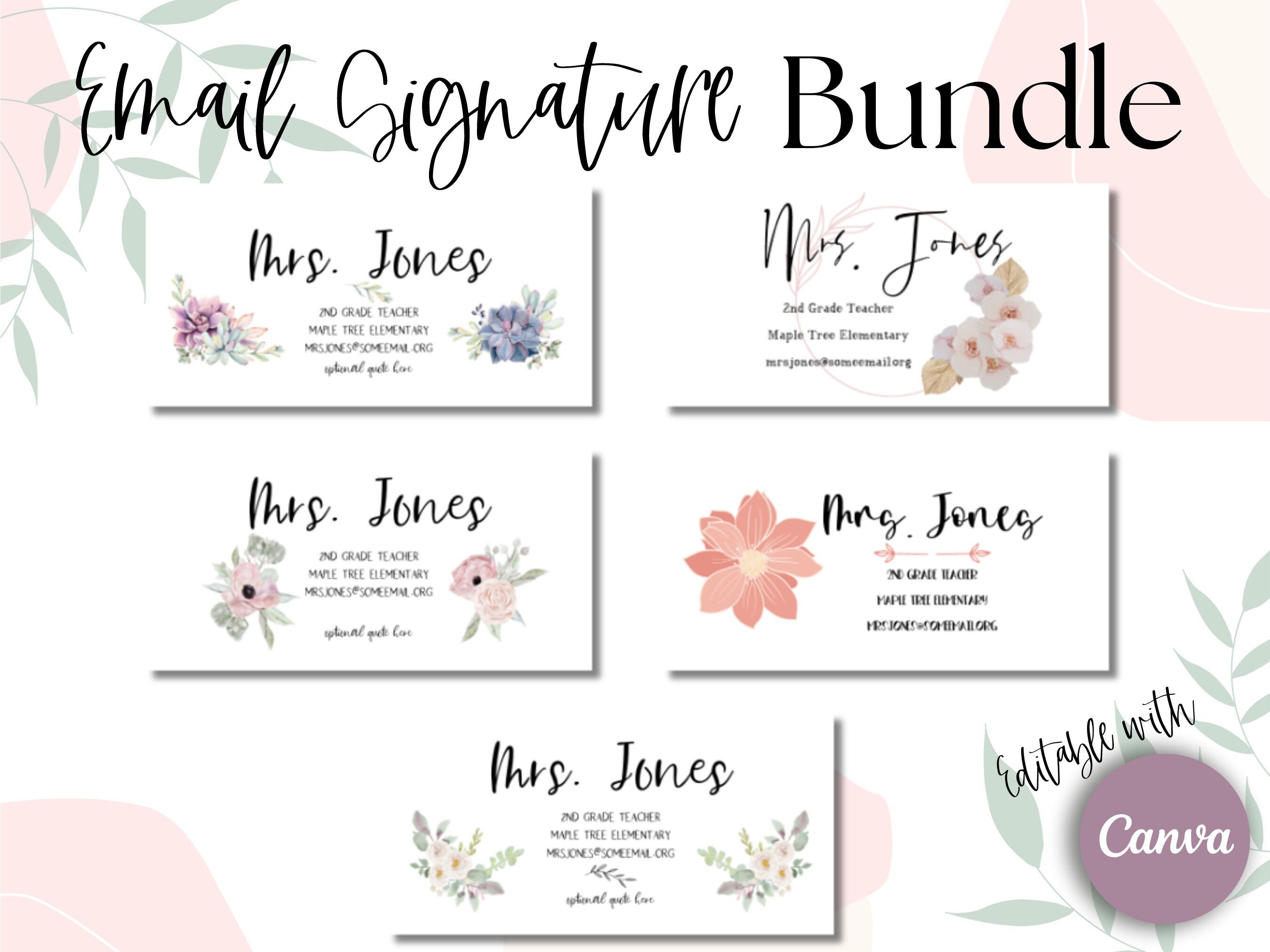 Editable Email Signature Bundle|email Signature Template|email Sign off ...