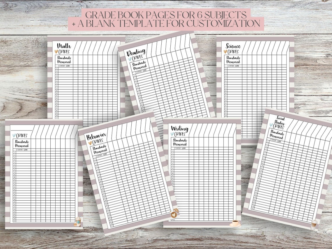 Coffee Teach Repeat Gradebook|teacher Gradebook|boho Teacher Planner ...