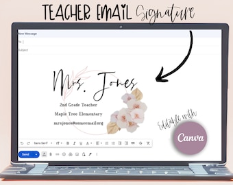 Teacher Email Signature|email Signature Template|email Sign off ...