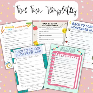 Back to School Night Scavenger Hunt | Meet the Teacher Scavenger Hunt ...