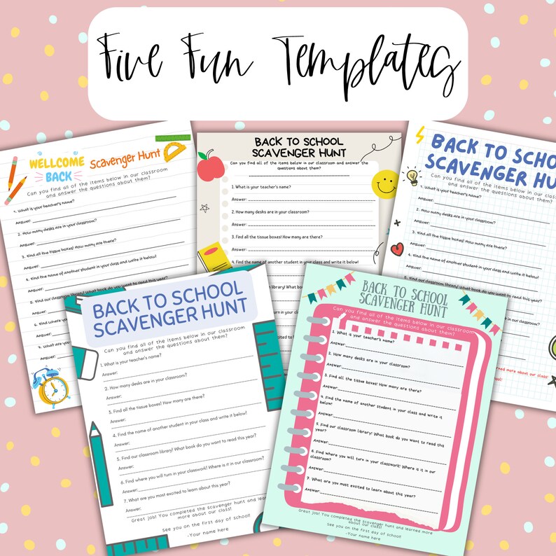 Back to School Night Scavenger Hunt | Meet the Teacher Scavenger Hunt ...