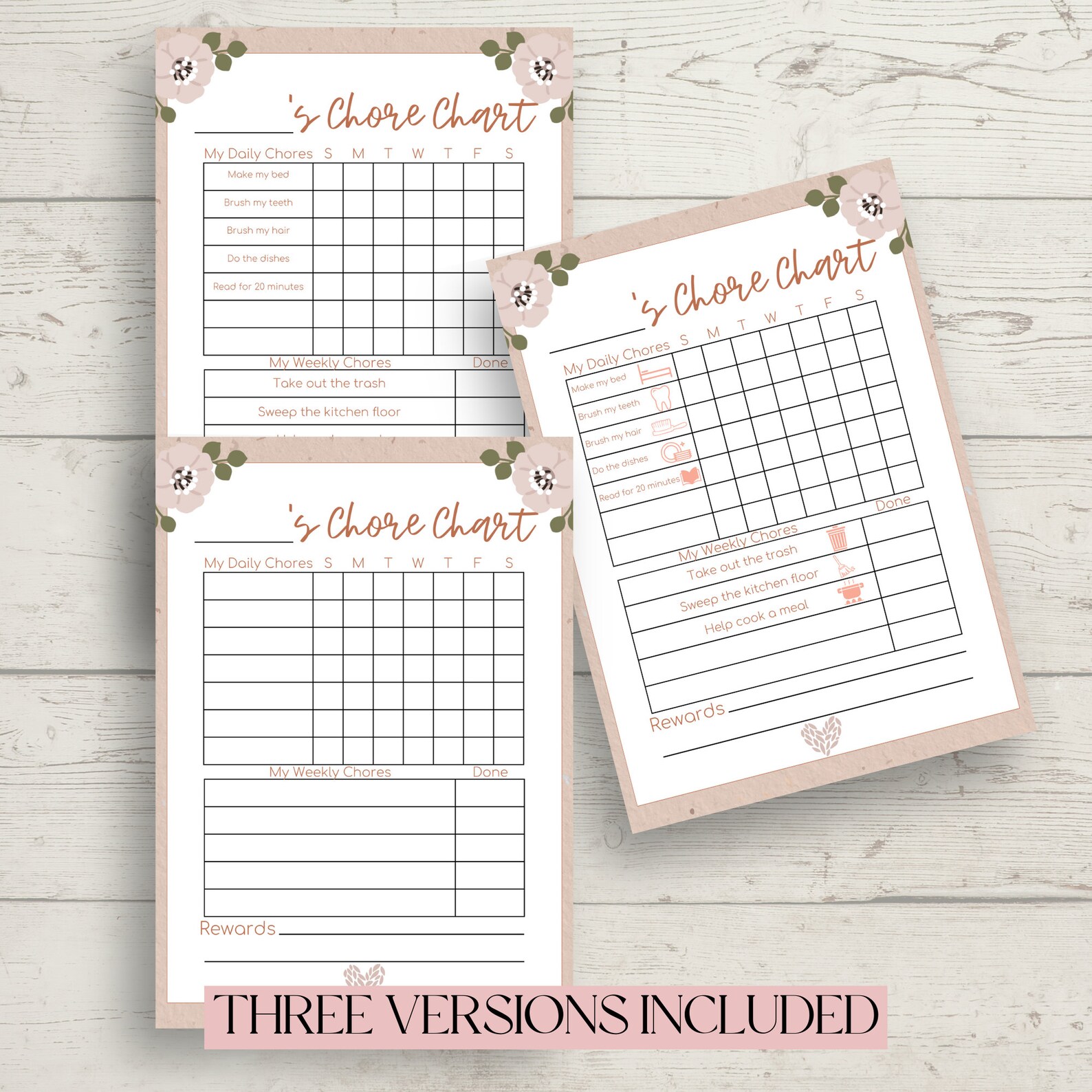 Boho Chore Chart for Kids|summer Chore Chart|printable Chore Chart ...