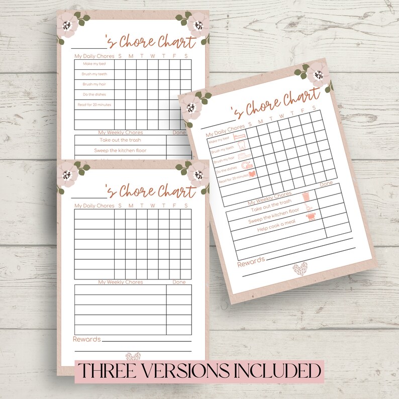 Boho Chore Chart for Kids|summer Chore Chart|printable Chore Chart ...