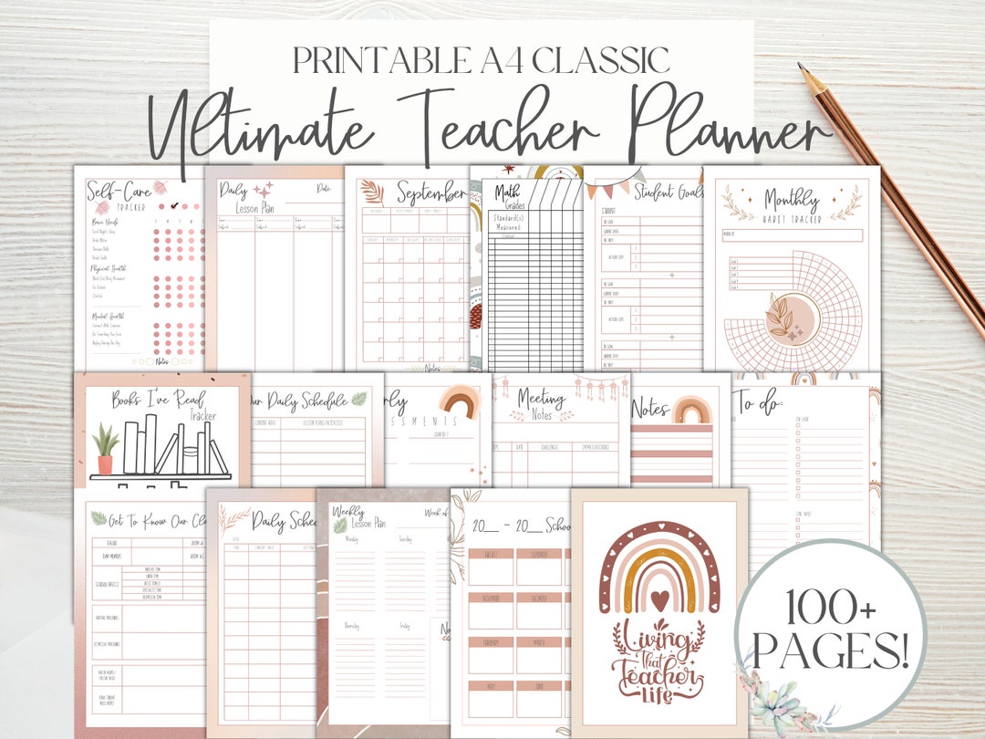 Boho Teacher Planner|homeschool Planner|lesson Plan Printable|self Care ...