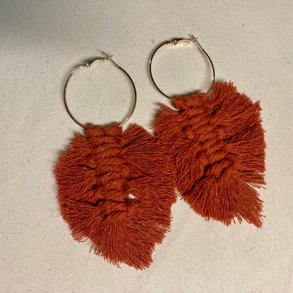 Rust Colored Hoop Earrings - Etsy