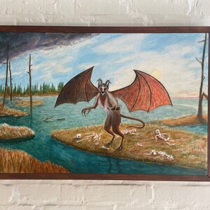 Art & Collectibles Combination Painting Ahool Cryptid Canvas Painting ...