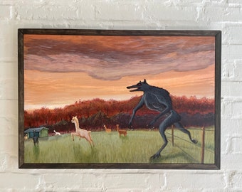 Dogman Painting - Etsy