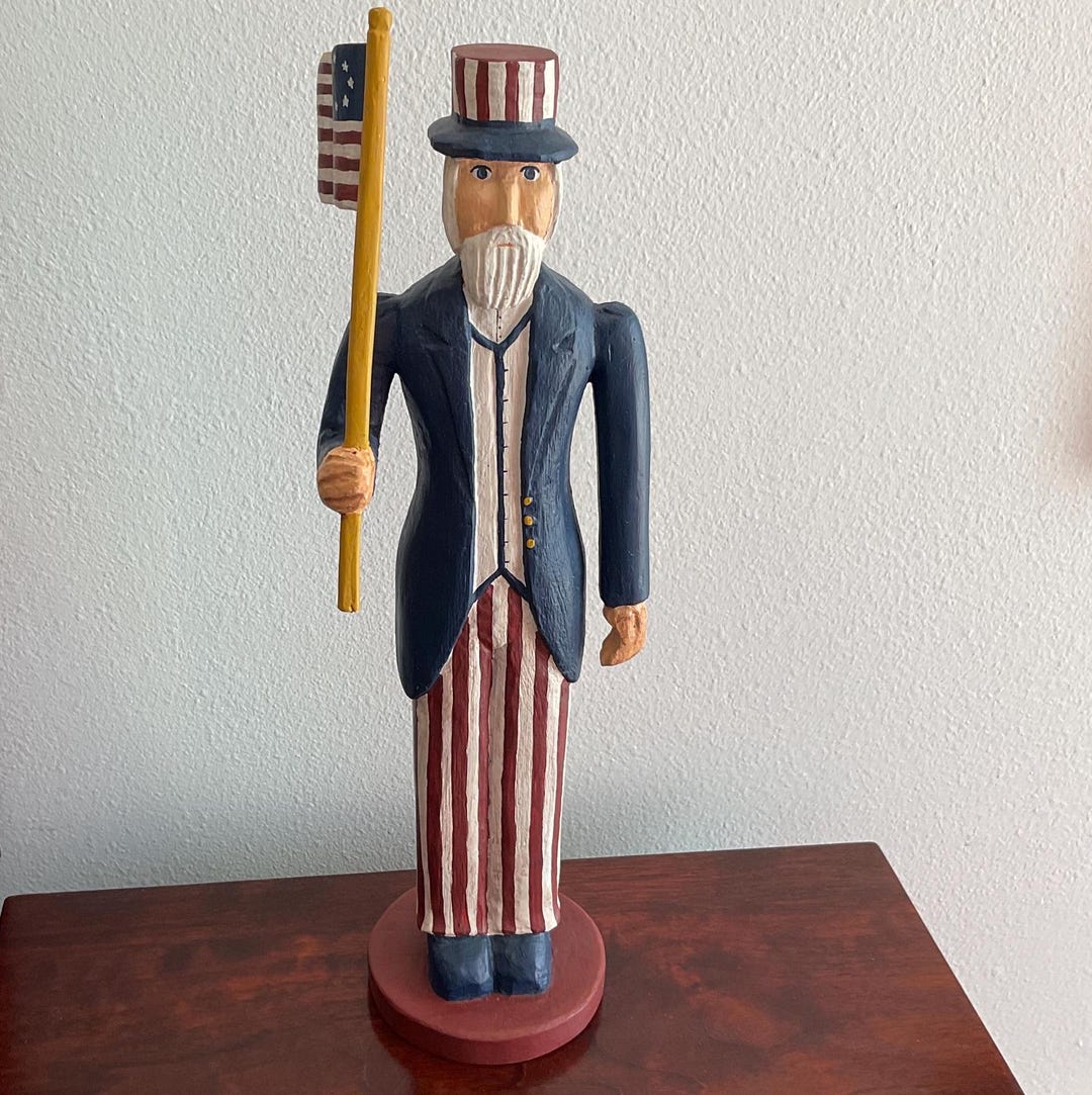 House of Hatten Uncle Sam With Betsy Ross Flag. American Red, White and ...