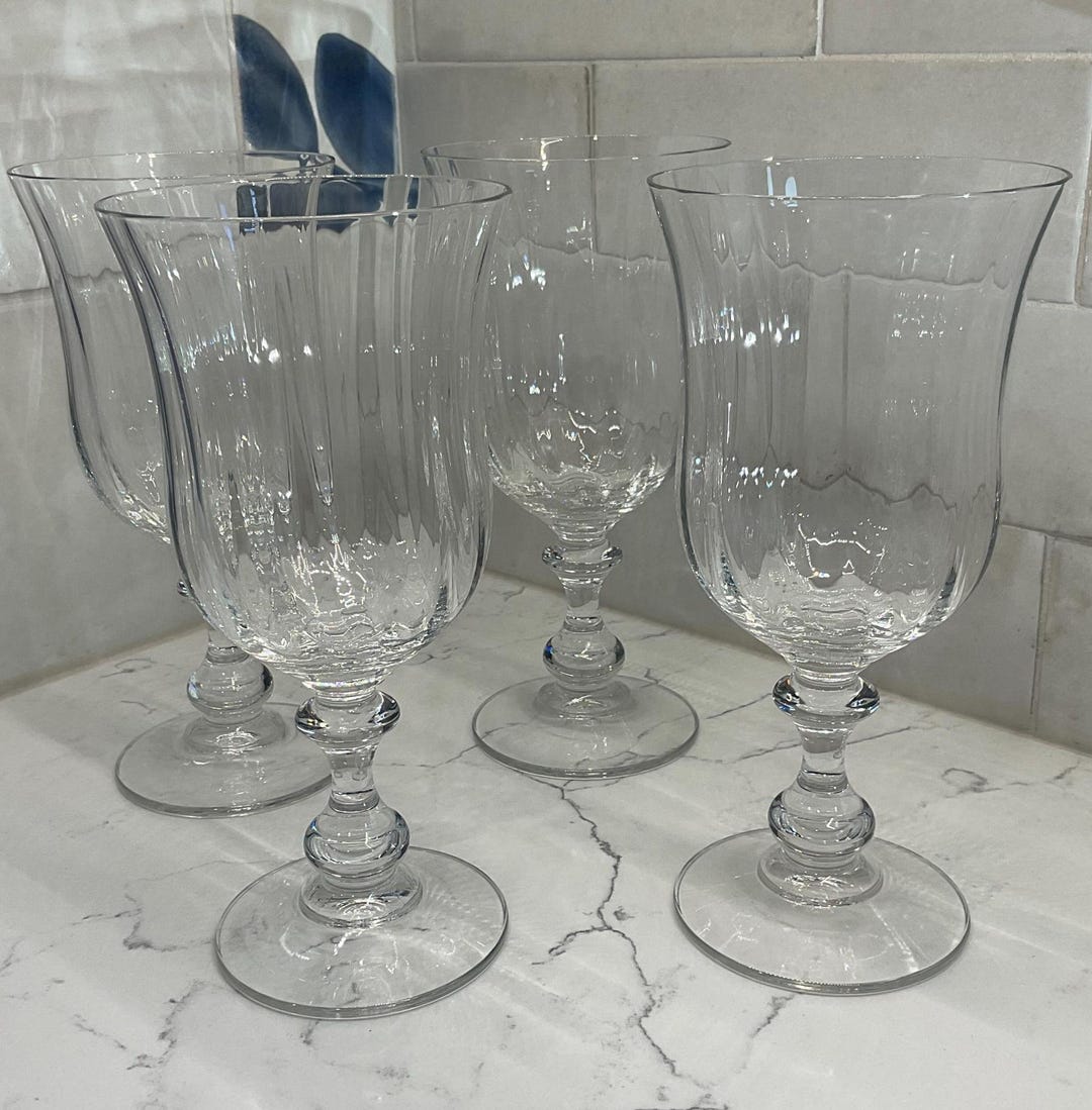Set of 4 Mikasa French Countryside Iced Tea Glasses. Wine, Water. Clear ...
