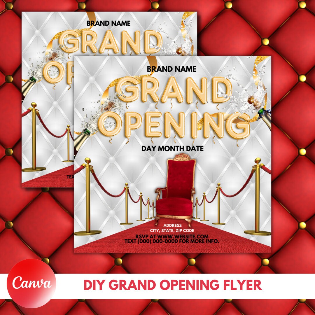 DIY Grand Opening Event Flyer | Canva Editable - Etsy