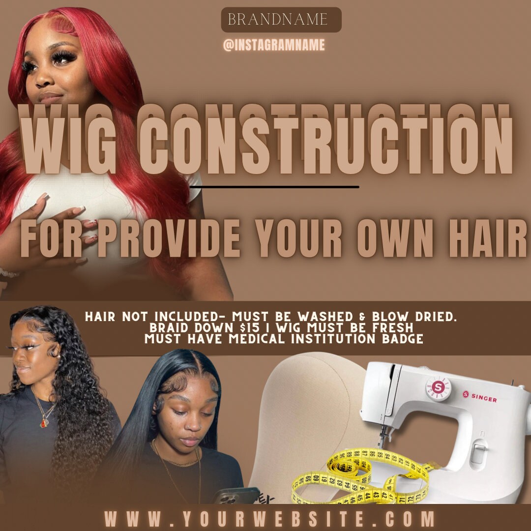 DIY Wig Construction Flyer, DIY Wig Flyer, Editable Custom Unit Flyer ...