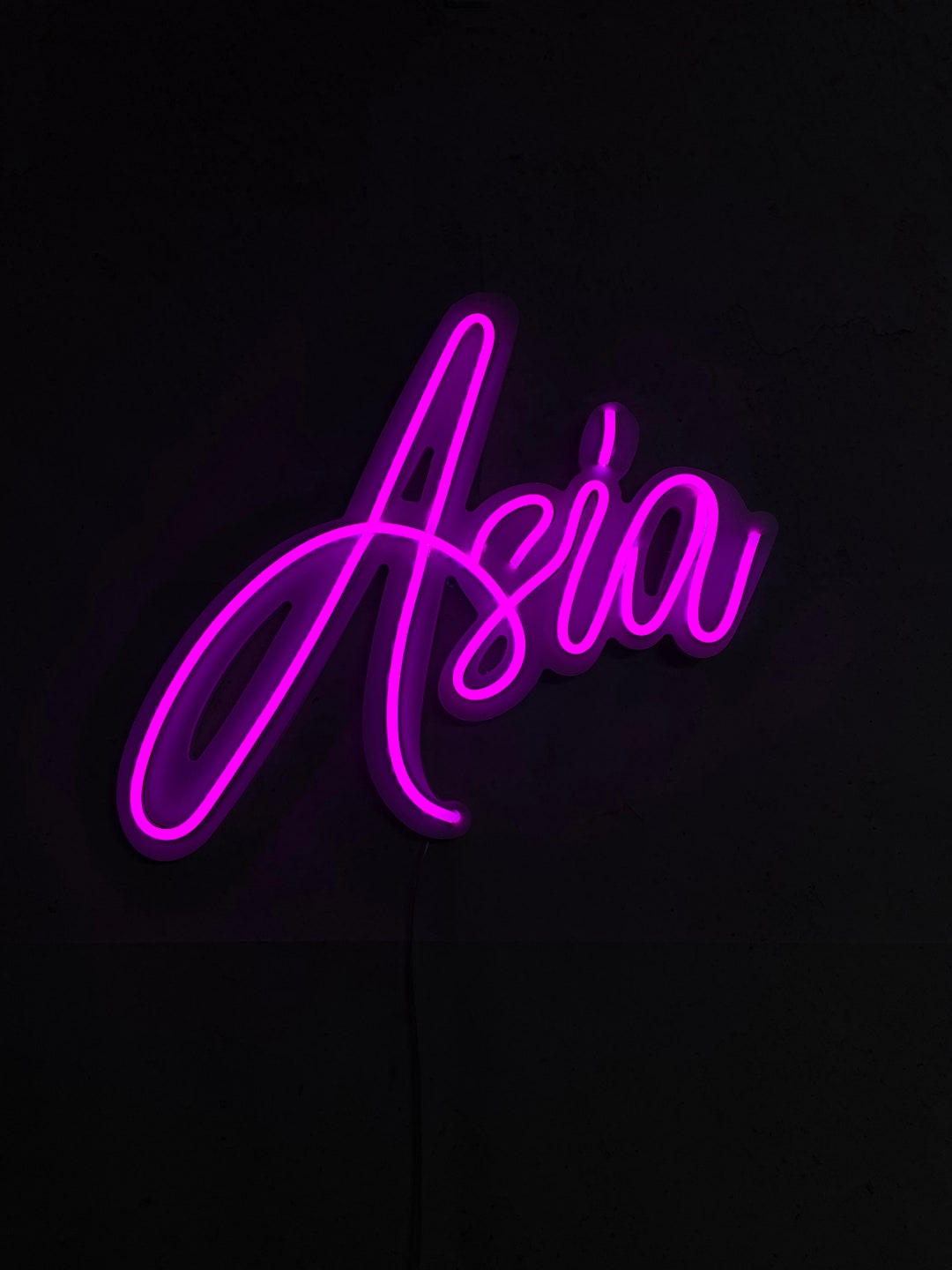 Neon Sign ASIA Luminous Wall Writing Led Sign Luminaria Wall Lamp Home ...