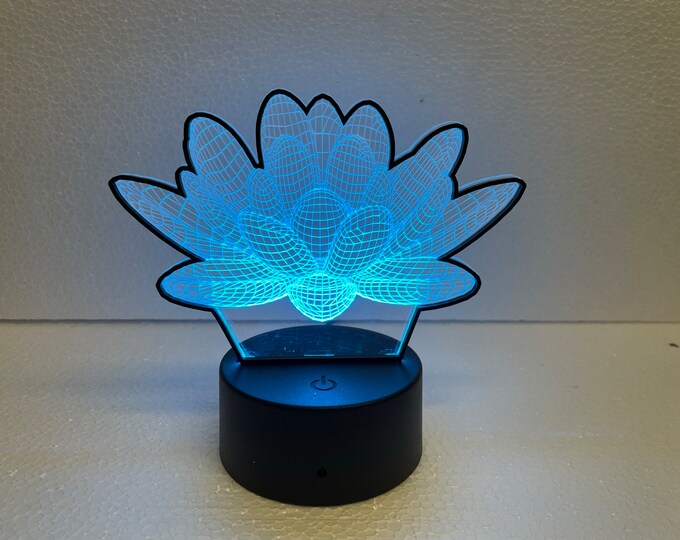 Lotus Flower - Led Lamp - 3d Lamp - Touch - Lighting - Flower Led ...