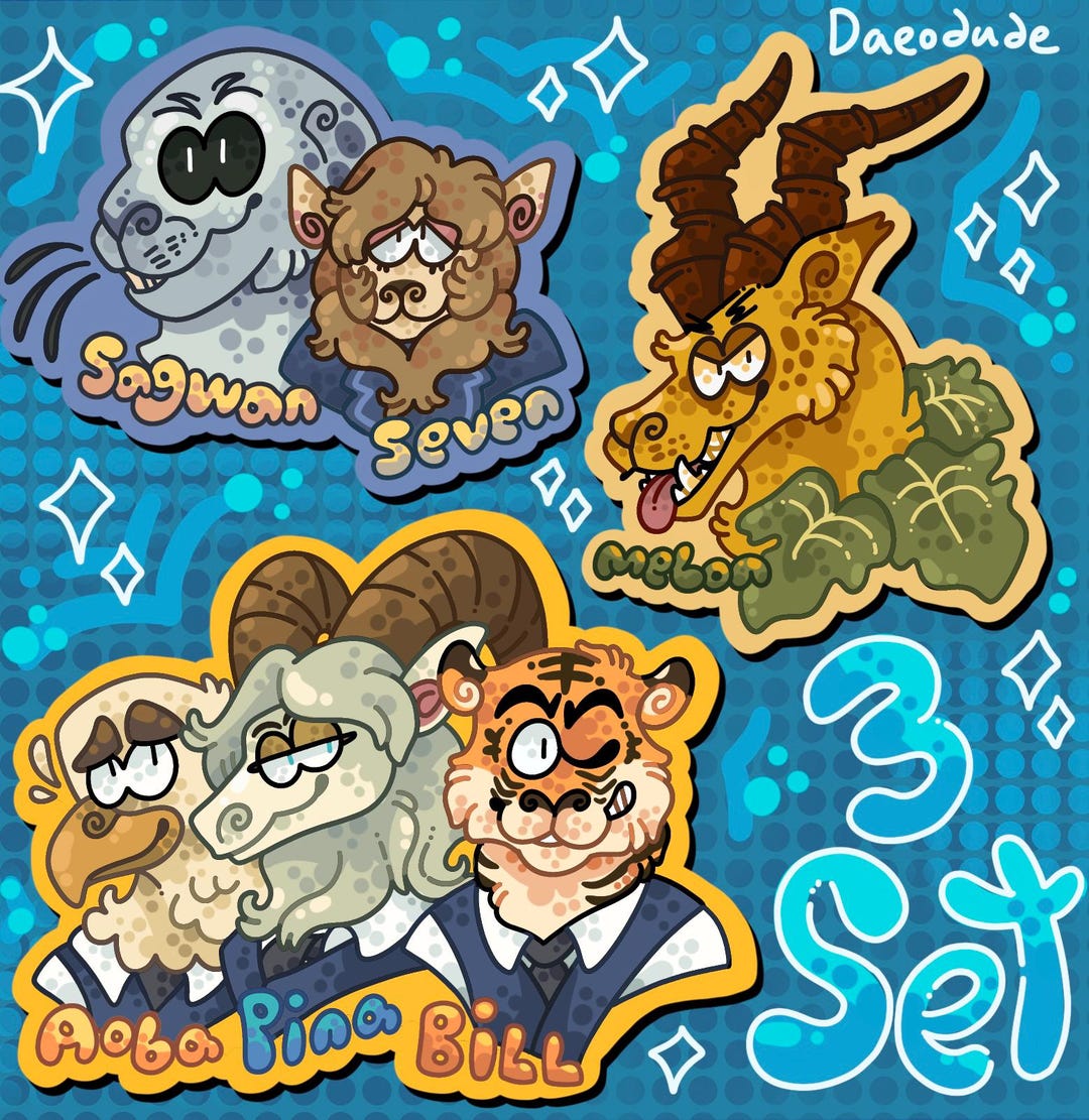 Beastars Tripe Sticker Set Featuring: Sagwan and Seven, Melon, Aoba ...