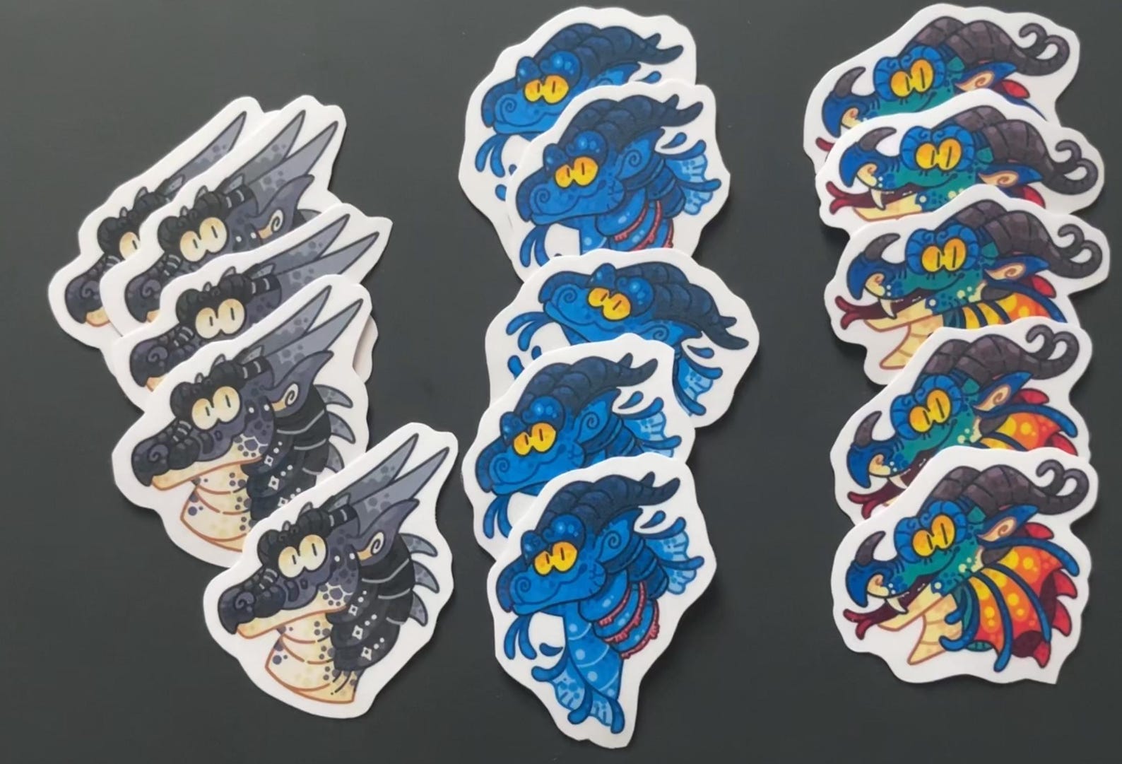 Wings of Fire Set of Three Stickers Featuring: Peril, Clay, Sunny ...