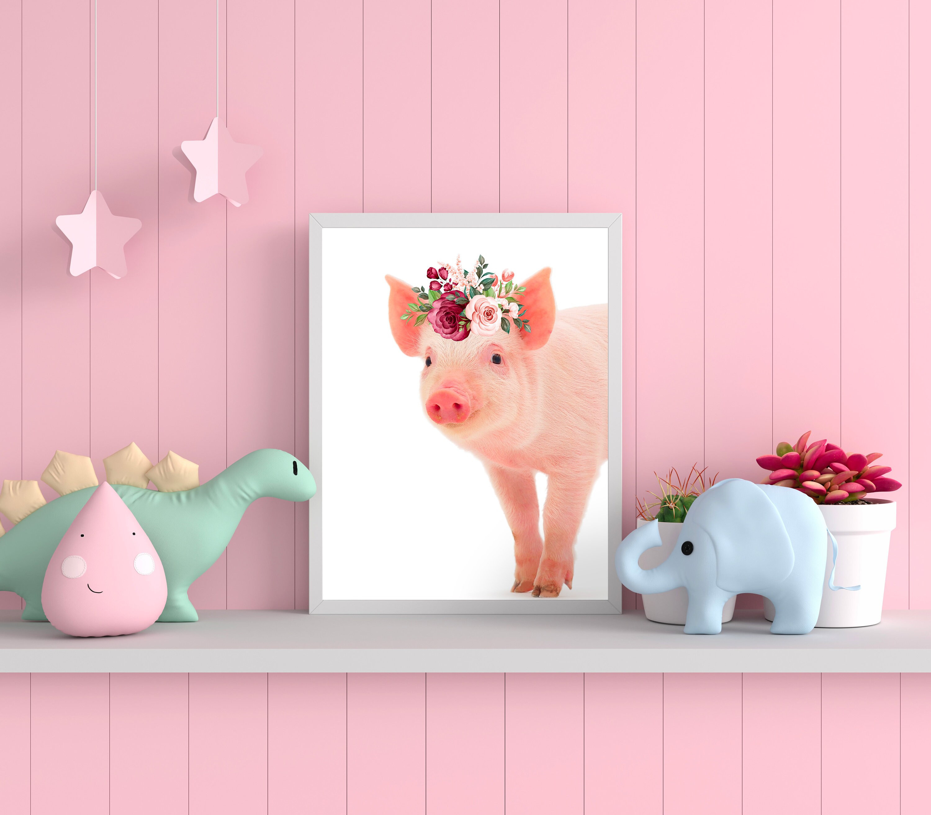 Home & Living Wall Décor Pig Art Pretty Pig Print Pig Decor CUTE PIG ...