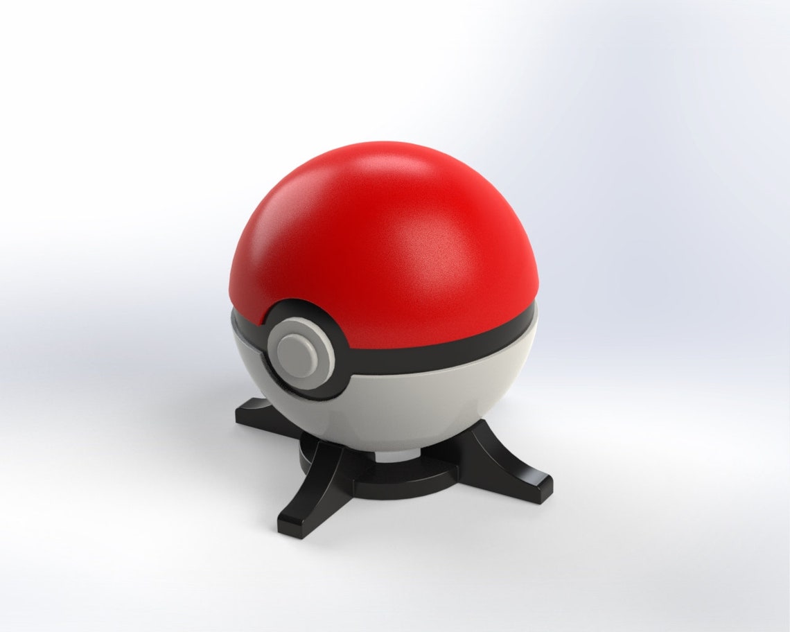 Pokeball Keychain and Pokeball With Stand - (3D Print STL File) - Etsy