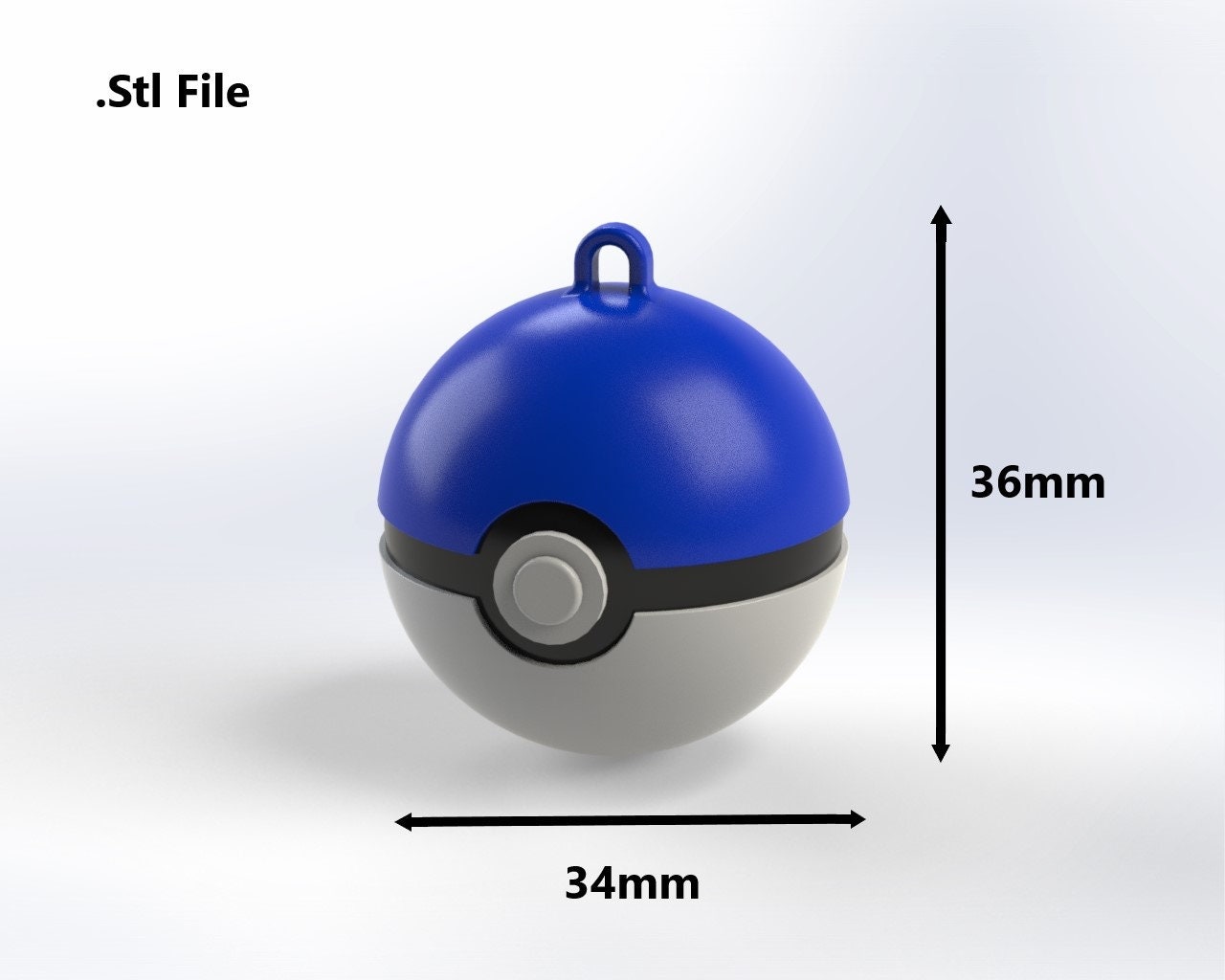 Pokeball Keychain and Pokeball With Stand - (3D Print STL File) - Etsy