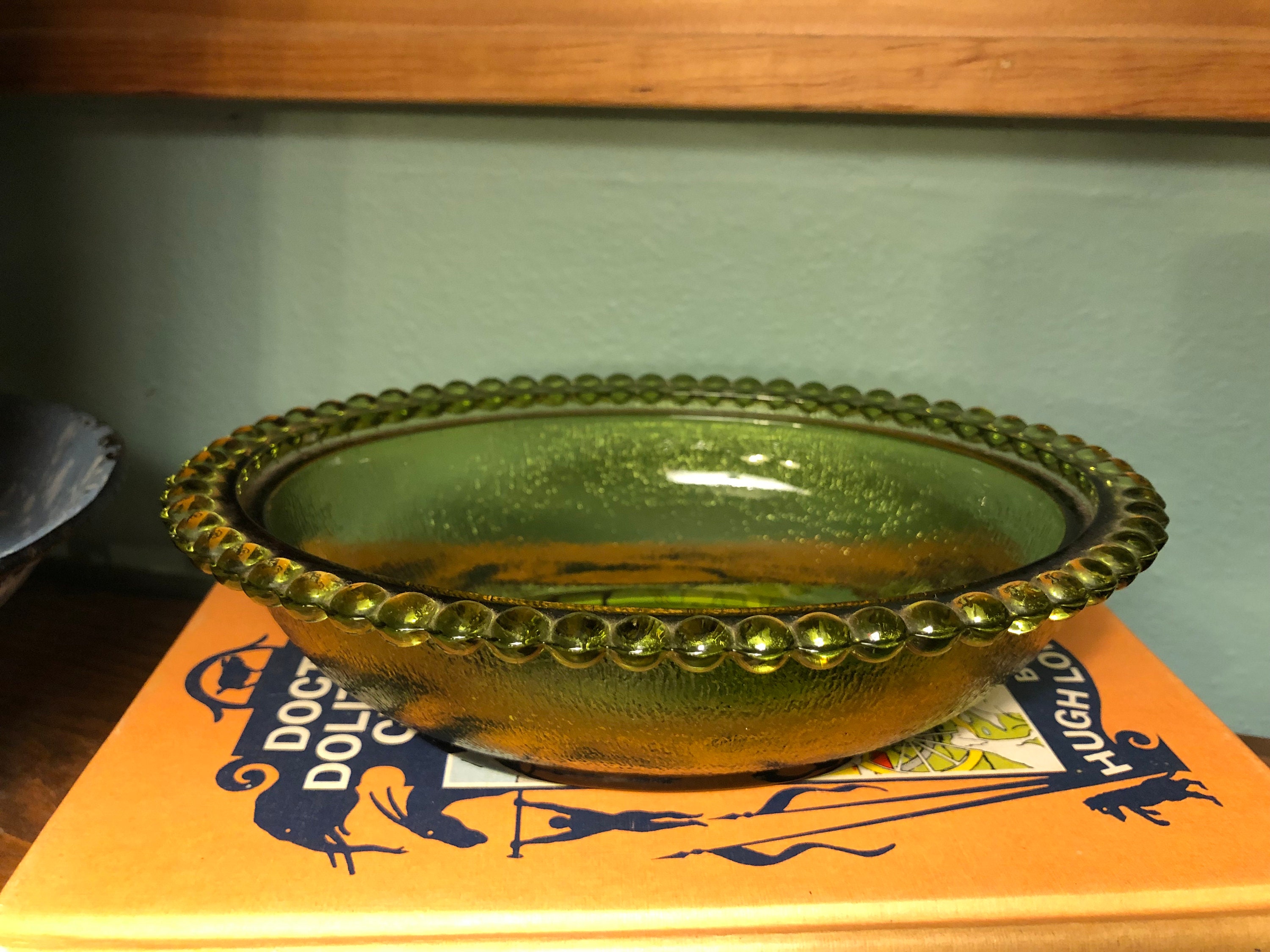 Vintage Indiana Glass Avocado Green Nesting Hen on Nest - Etsy