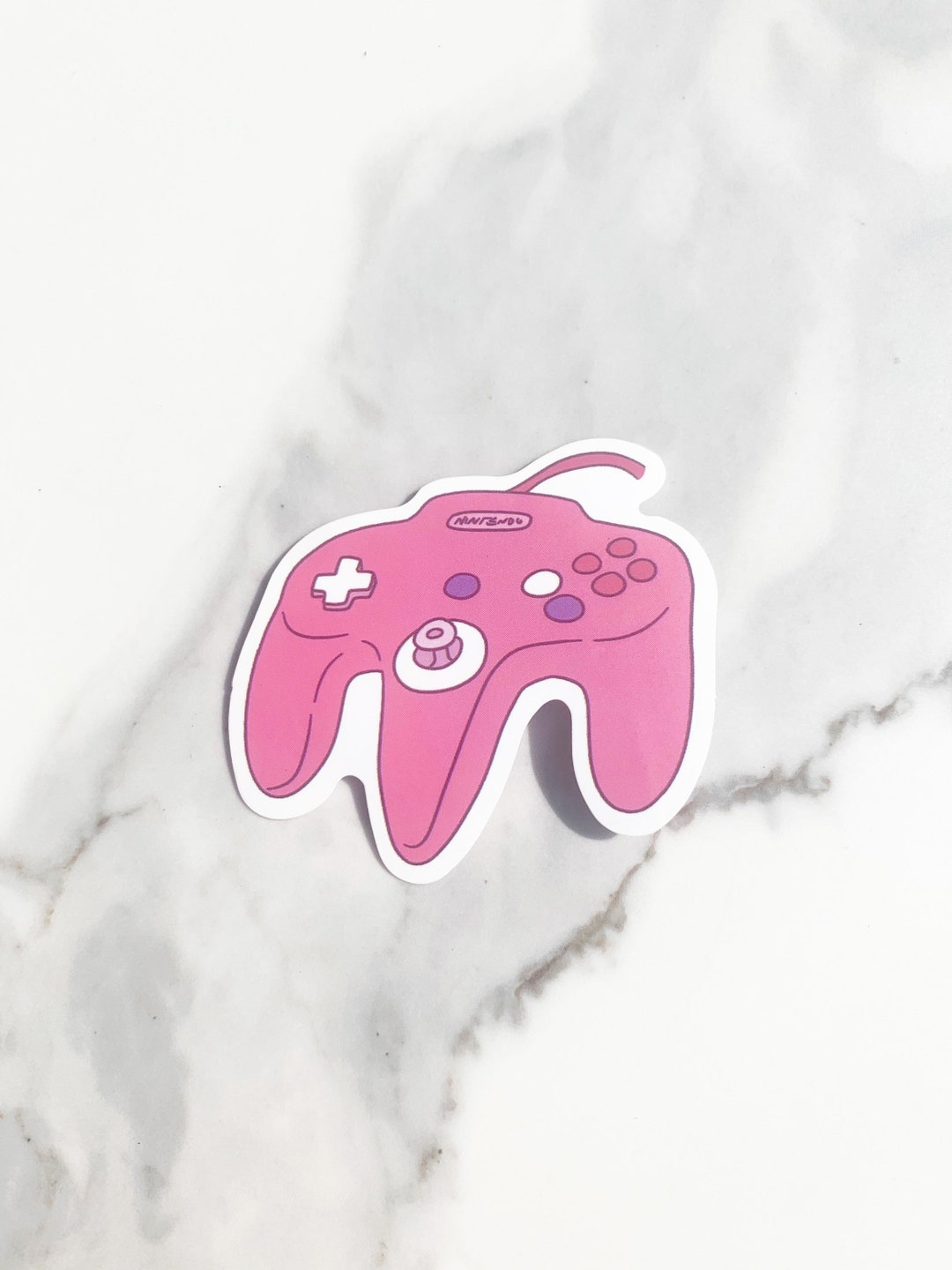 Pink Video Game Controller Cute Self Adhesive Laptop Decal Bumper ...