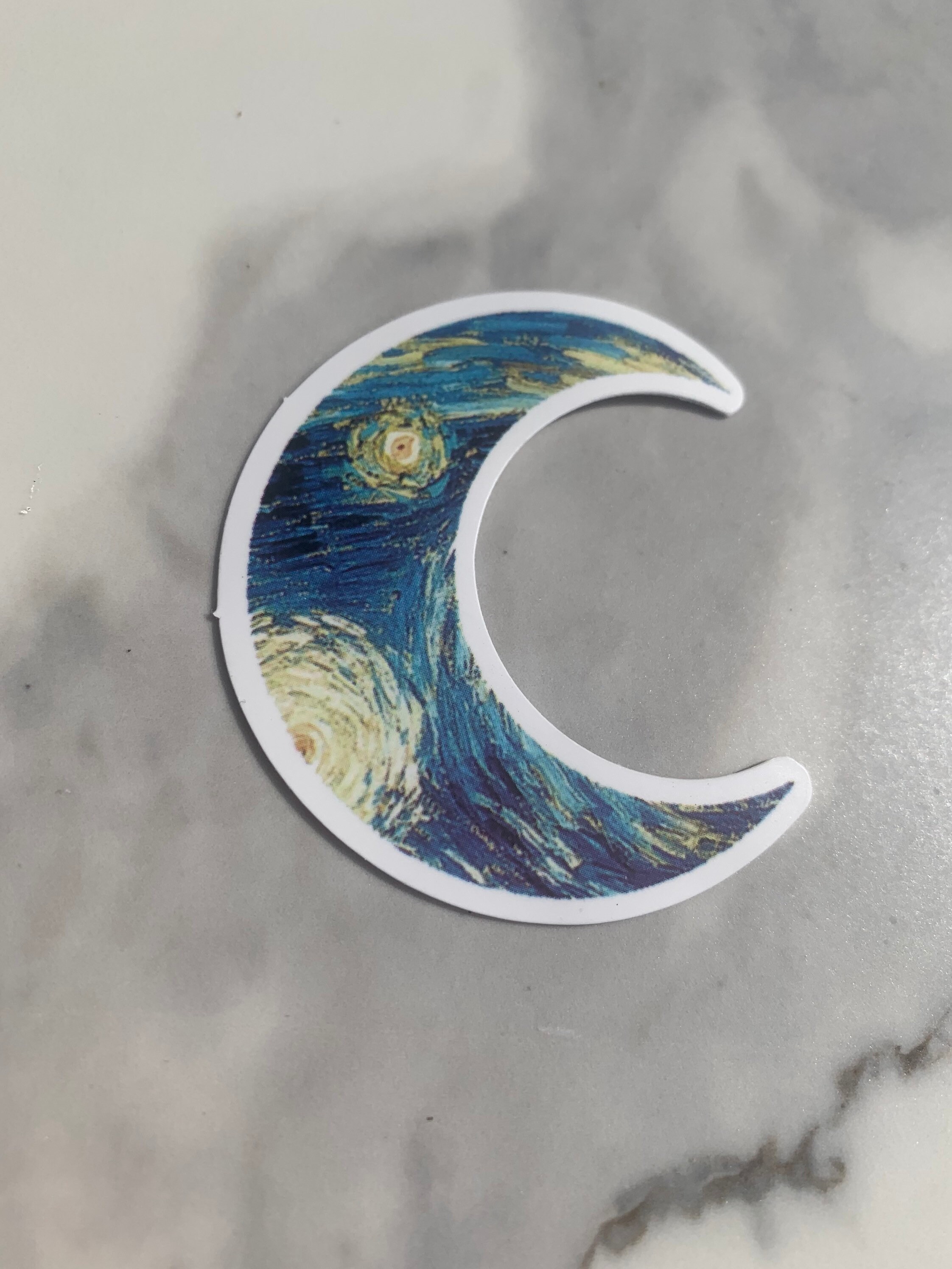 Vincent Van Goghs A Starry Night Moon Galaxy Sticker Laptop - Etsy