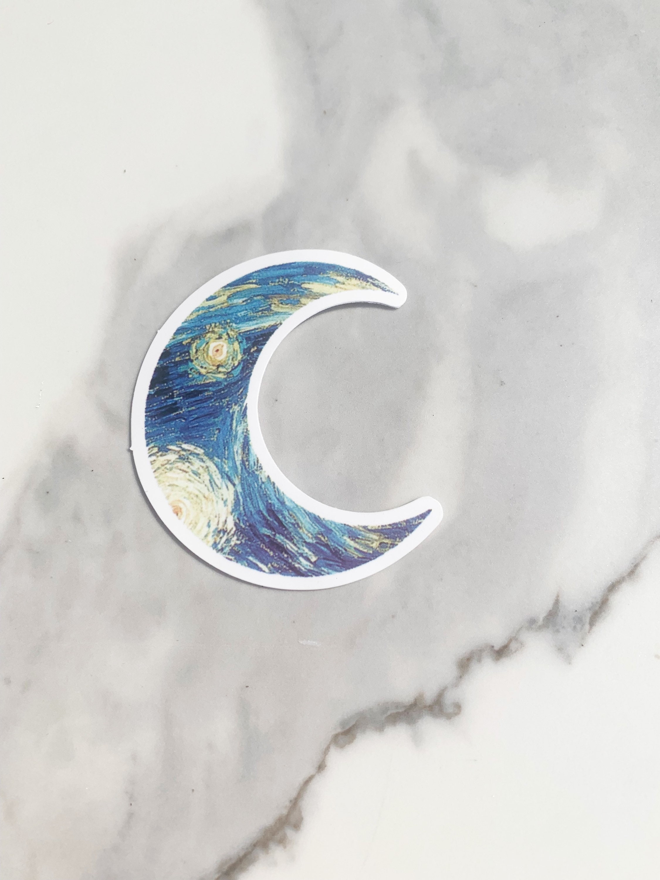 Vincent Van Goghs A Starry Night Moon Galaxy Sticker Laptop - Etsy