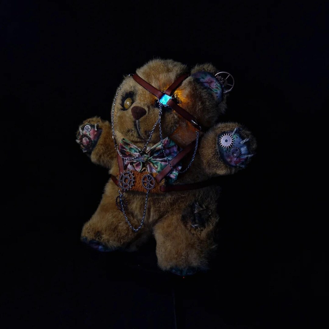 Steam Punk Teddy Bear Plushie Victorian Leather Gears Game Stuffed ...