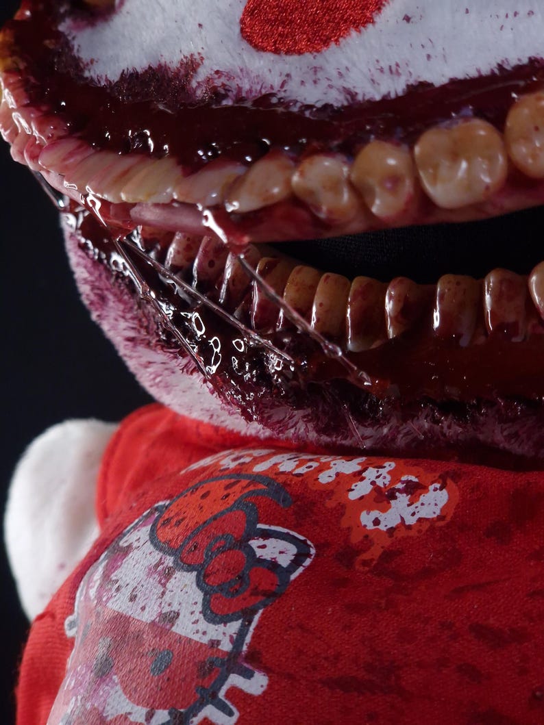 Hello Kitty Smiley Smiling Horror Disturbing Spooky Haunted Stuffed ...