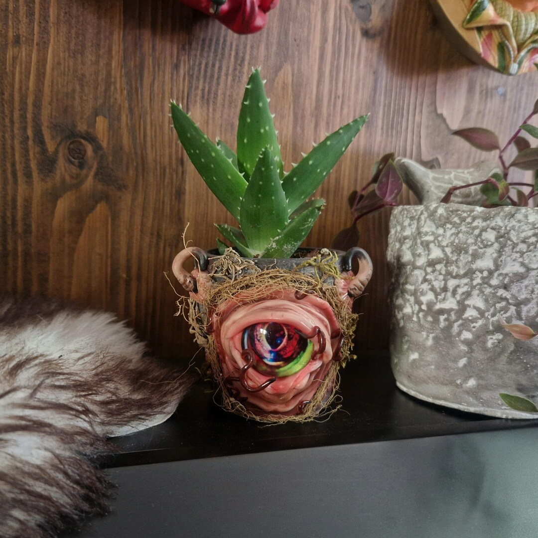 Scary Creepy Plant Pot, Horror Disturbing Decor, Dark Mysterious Flower ...