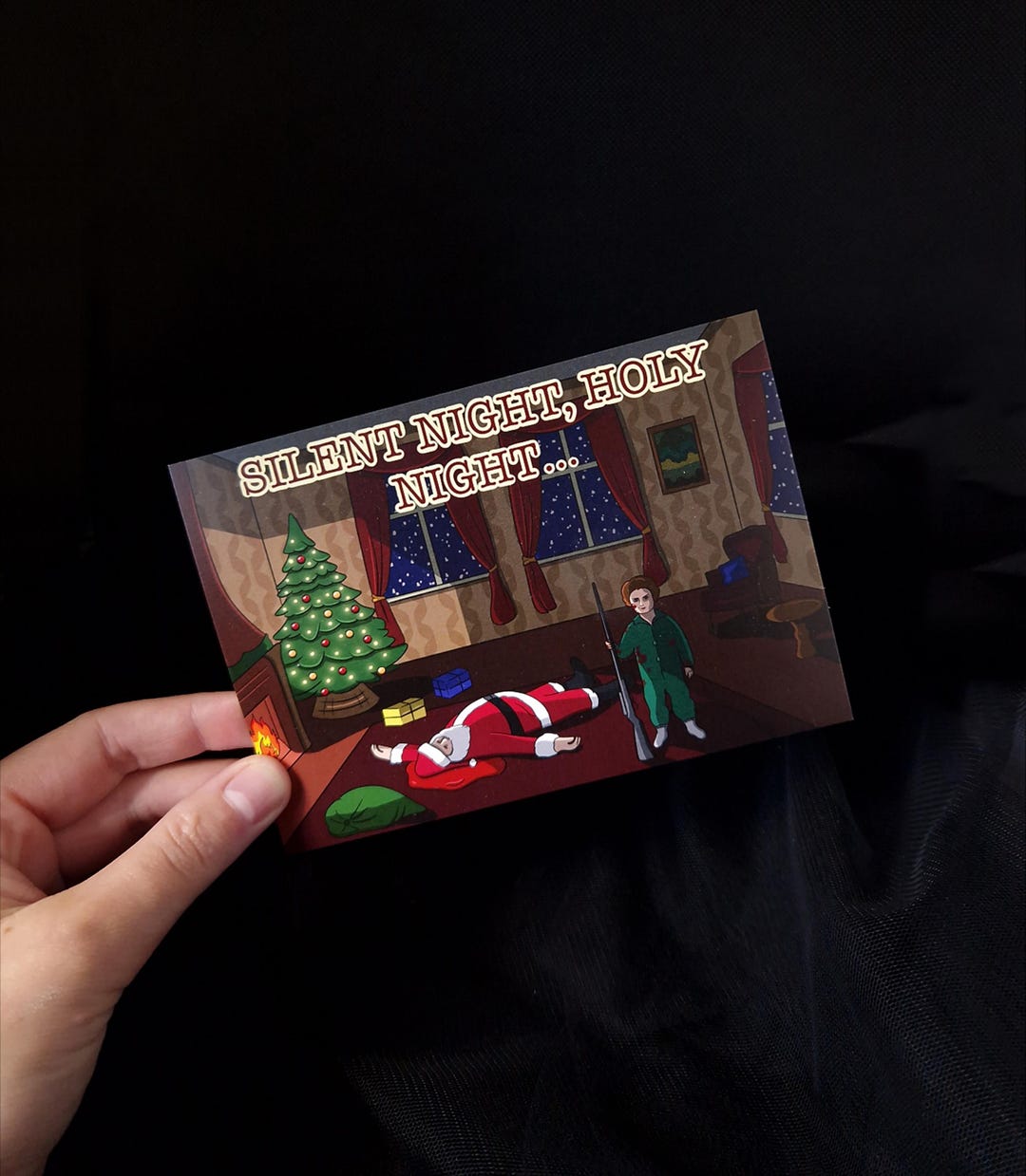 Scary Creepy Greeting Card Horror Disturbing Christmas Dark Mysterious ...