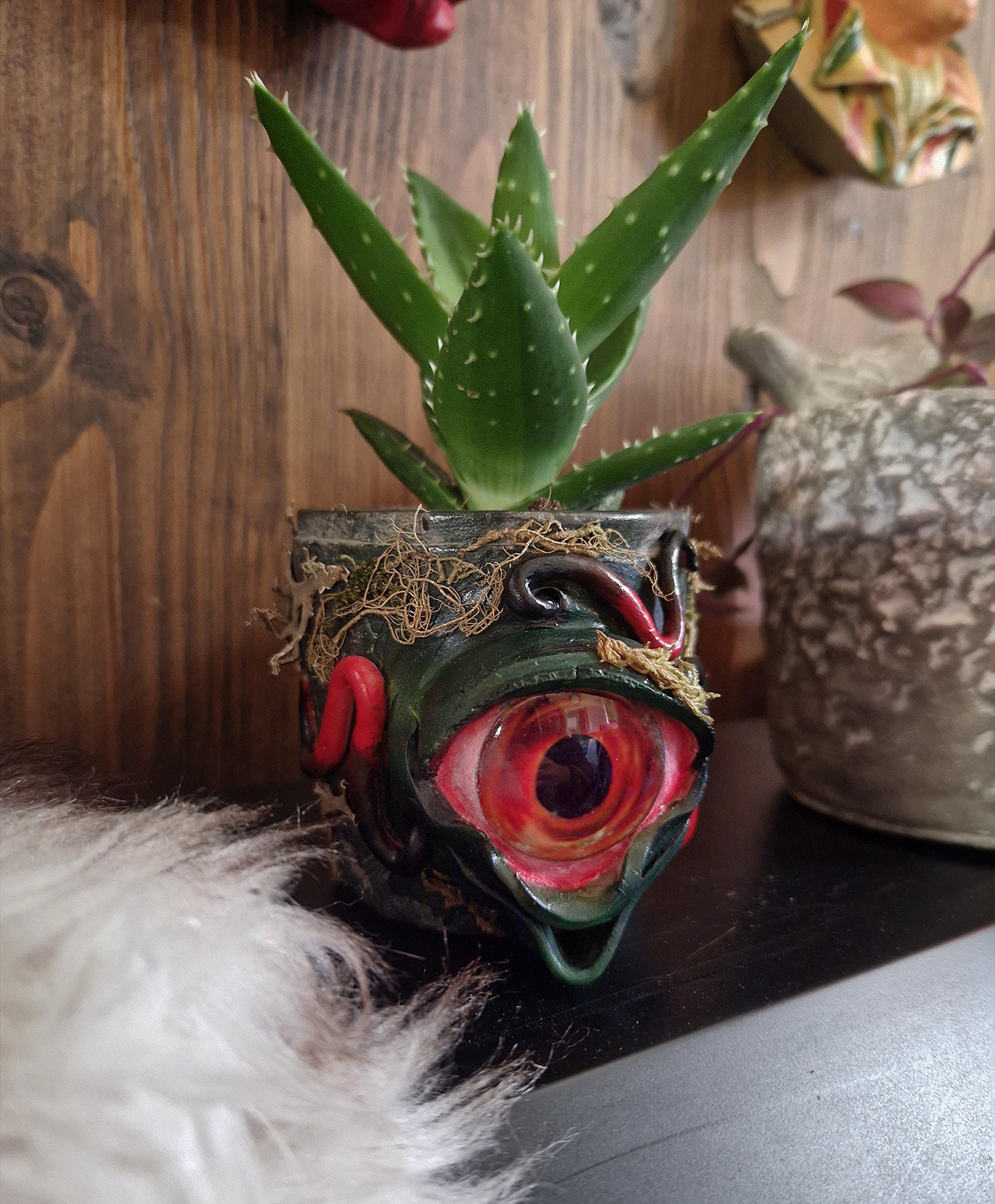 Scary Creepy Plant Pot, Horror Disturbing Decor, Dark Mysterious Flower ...