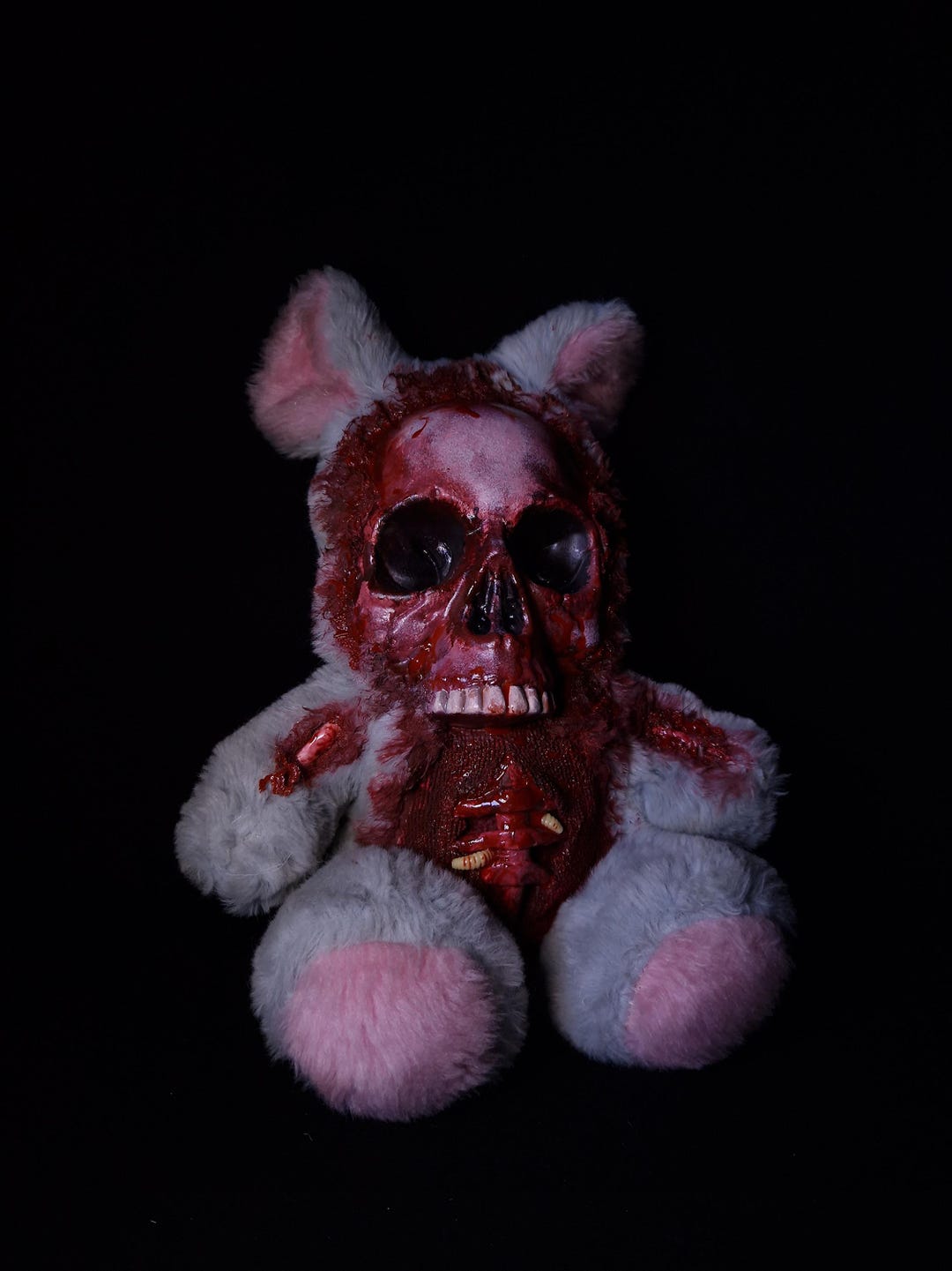 Creepy Horror Scary Bunny With Open Skull and Ribs Disturbing Spooky ...