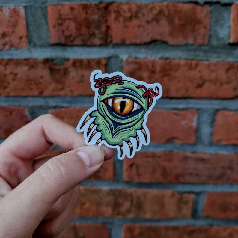 Scary Creepy Vinyl Sticker , Horror Disturbing Label, Dark Mysterious ...