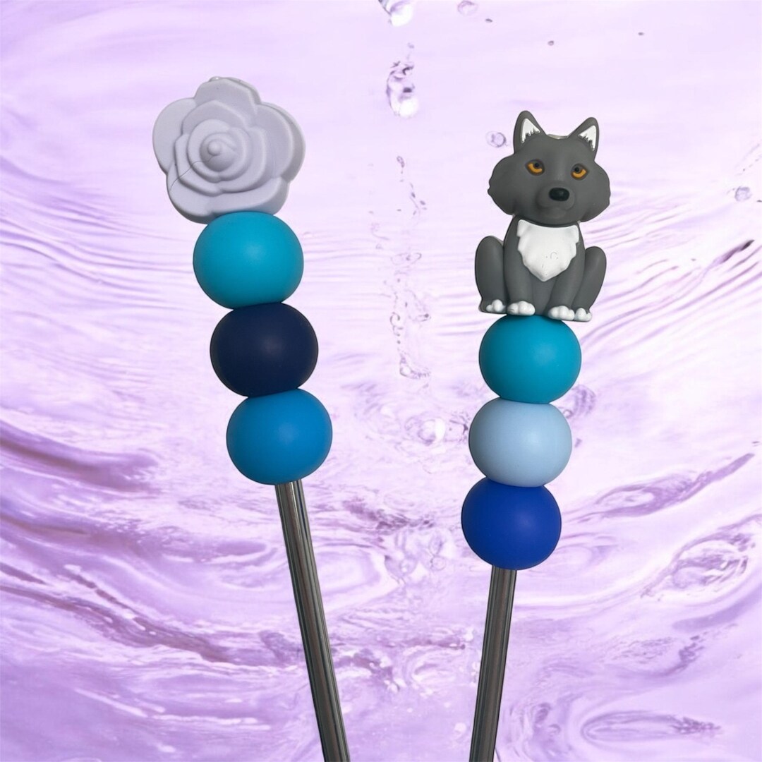 Amigurumi Sticks, Amigu Sticks, Wolf , Crochet Gift, Silicone Beads ...