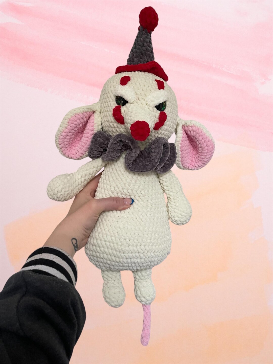 Pennywise Inspired Crochet Mouse, Horror Stuffie, Clown Plush, Horror ...