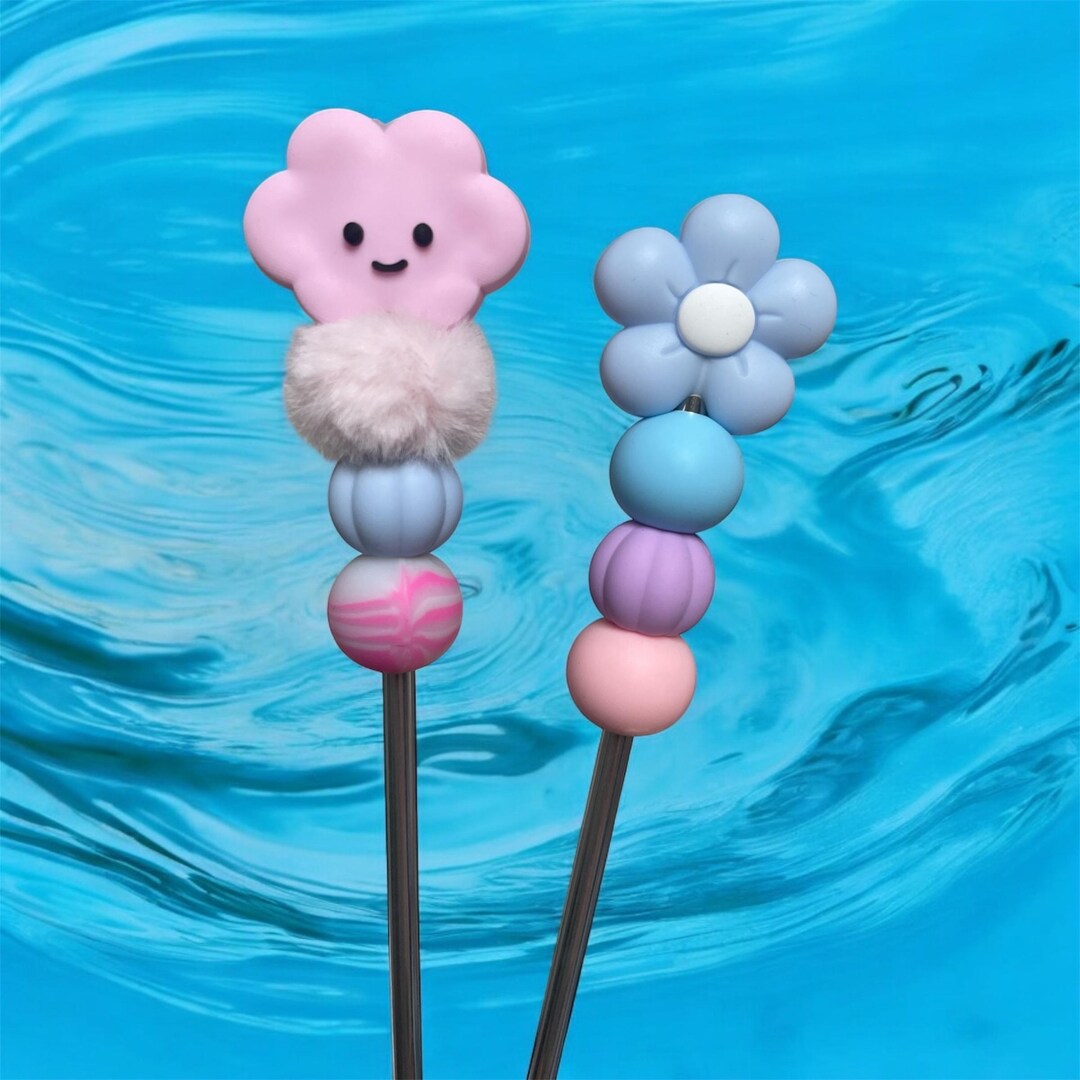 Amigurumi Sticks, Amigu Sticks, Pink Cloud , Blue Flower Gift, Silicone ...