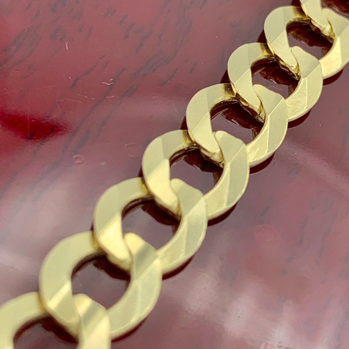 7mm 14k Solid Gold Flat Curb Link Chain Flat Curb Chain - Etsy