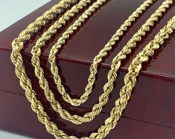 Gold Rope Chain 10k - Etsy