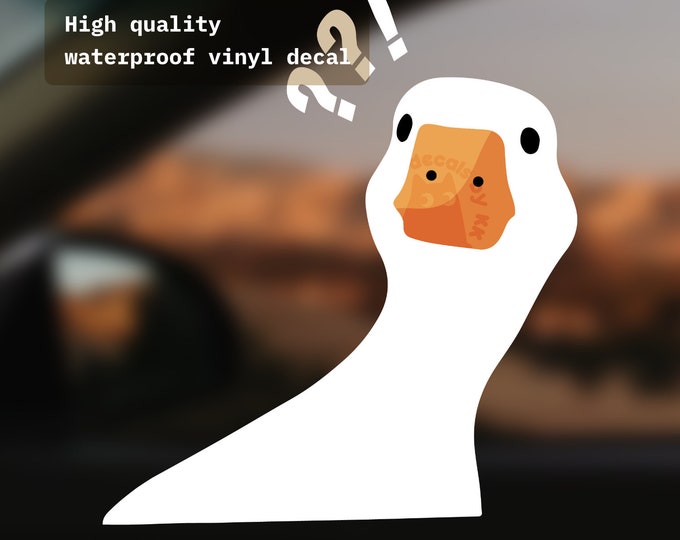 Confused Duck Outdoor Decal Funny Vinyl Decal Decal Laptop MacBook Car ...