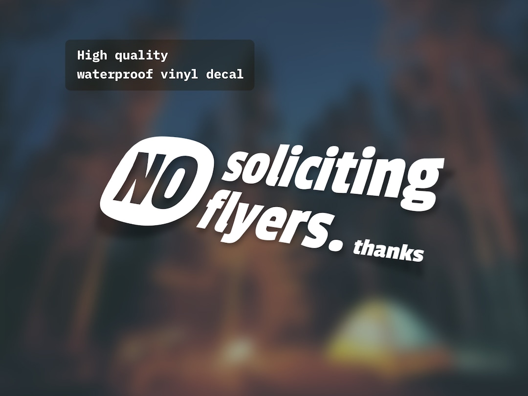 No Soliciting No Flyers | Window Decal | Security Sticker Decal | Store ...