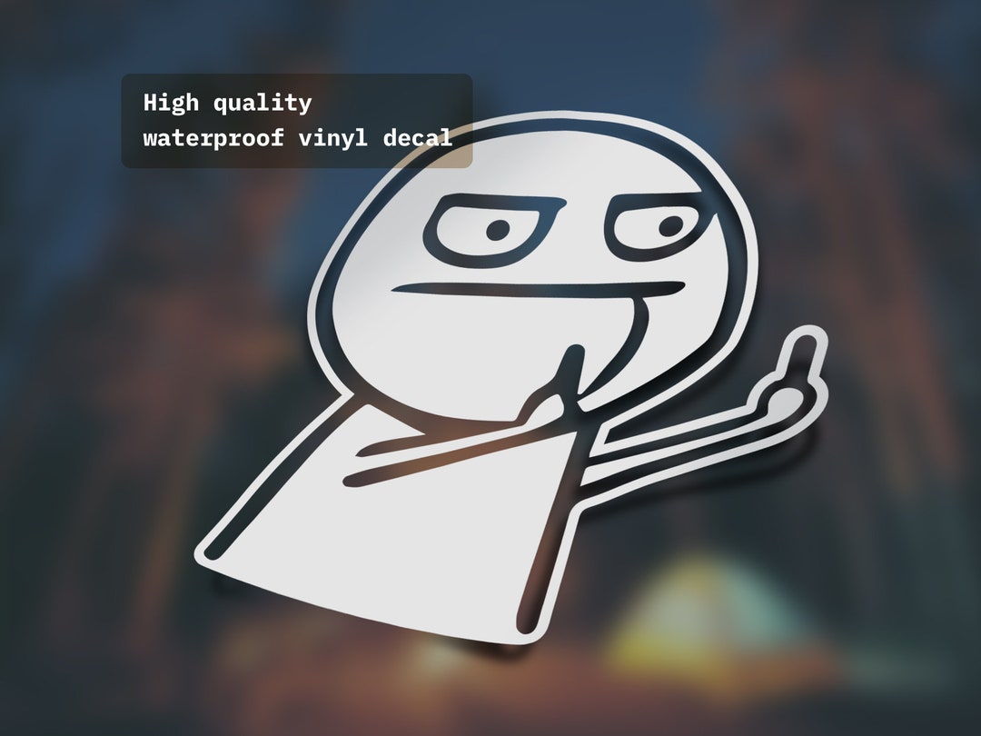 Middle Finger Stickman Sticker | Funny Meme Sticker | MacBook Laptop ...