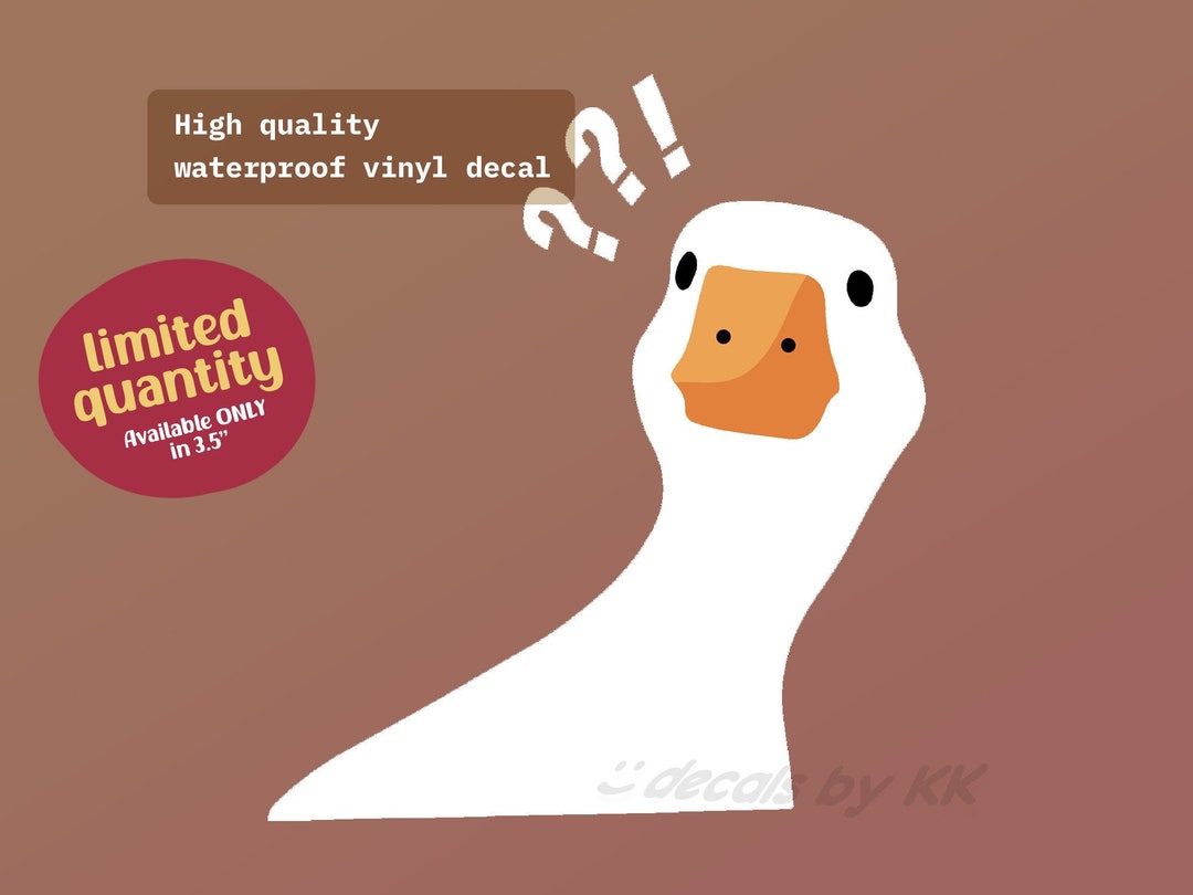 Confused Duck Outdoor Decal Funny Vinyl Decal Decal Laptop MacBook Car ...