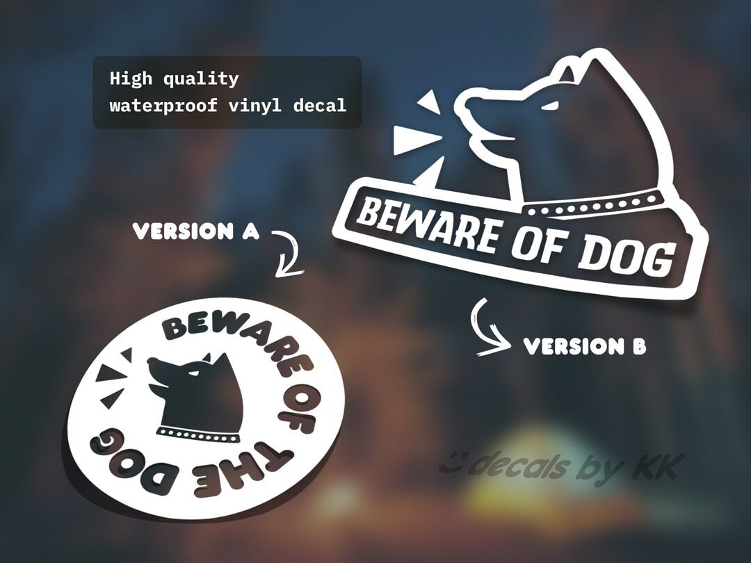 Beware of Dog | Window Decal | Outdoor Weatherproof | Entryway ...
