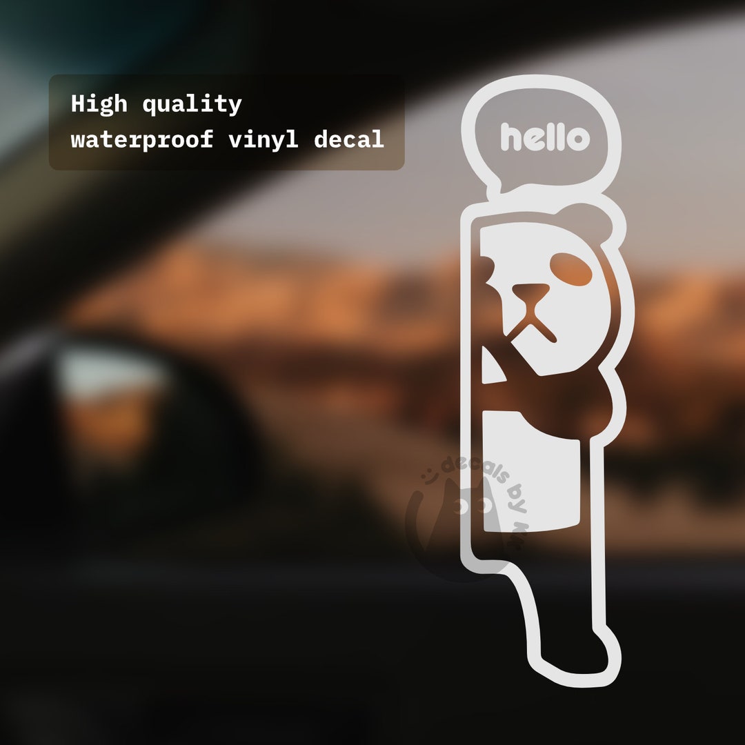 Peeking Panda | Funny Reaction Meme | Weatherproof | Decal Car Bumper ...