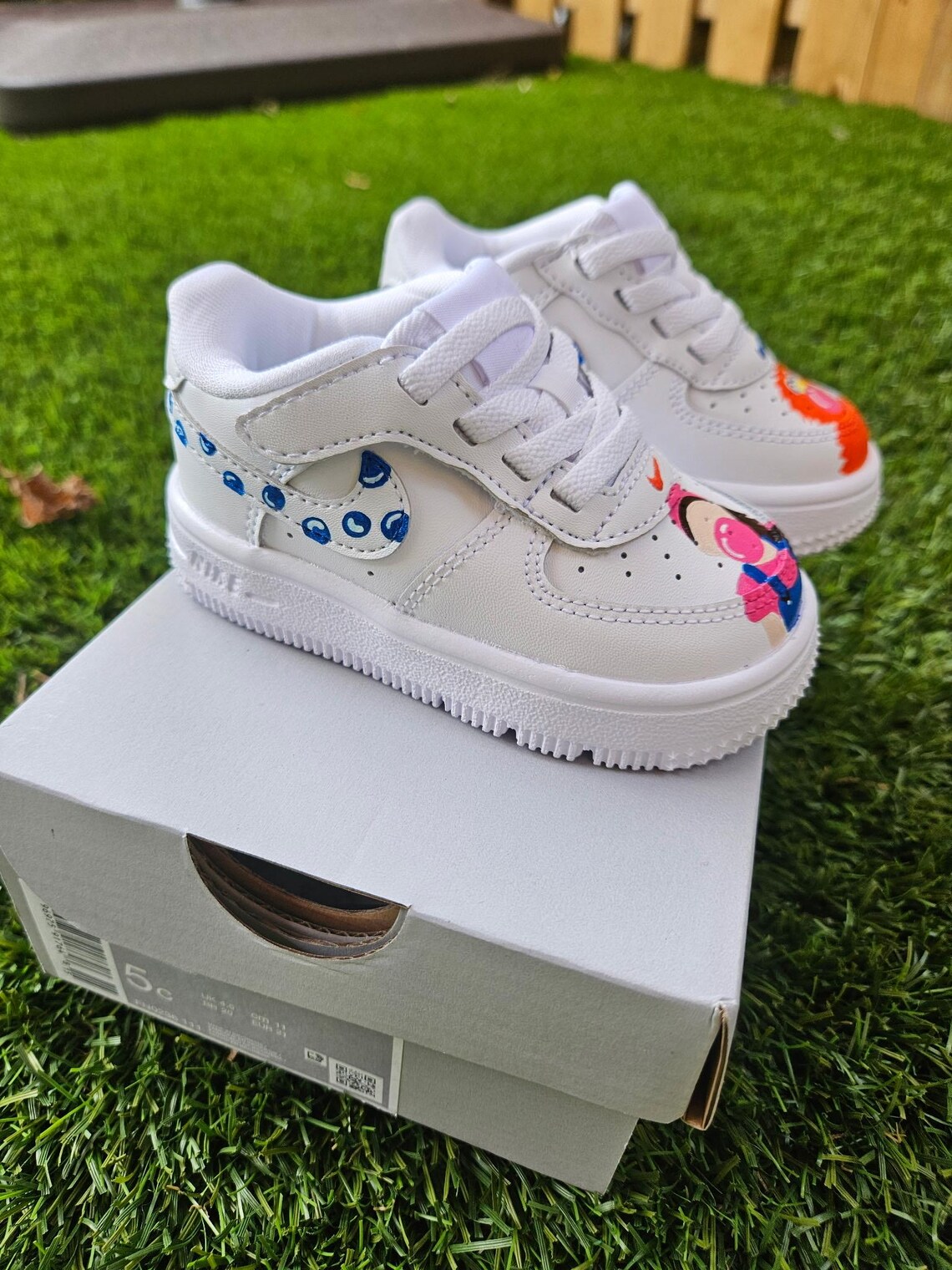 Blue Ms. Rachel Toddler Nike Af1s | Custom Hand-painted Shoes for Boys ...