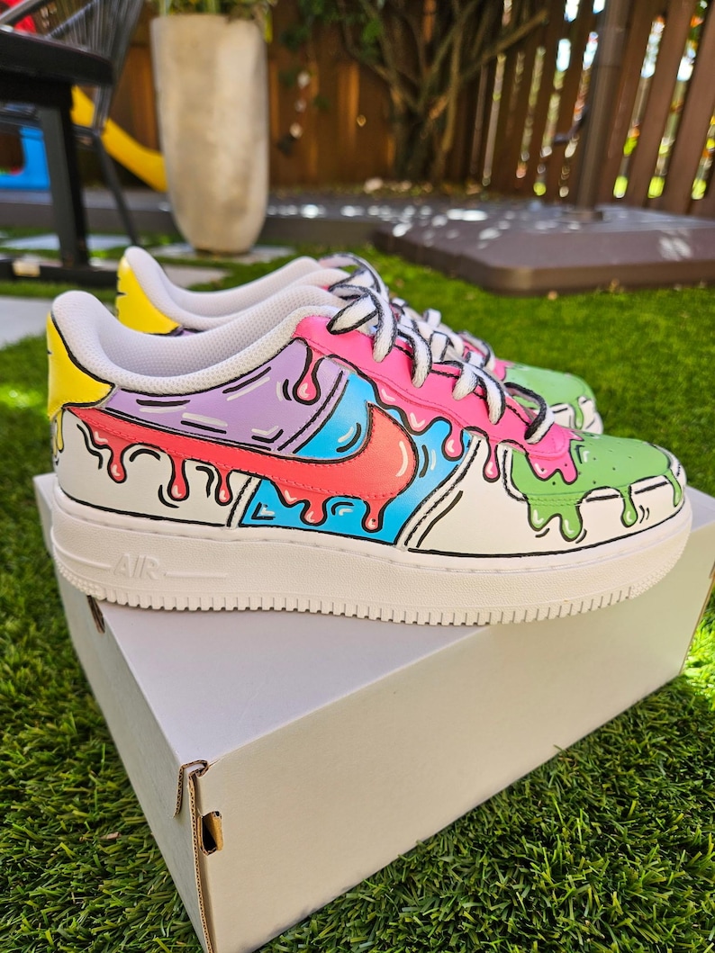 Cartoon Drip Nike Af1s | Hand-painted Custom Sneakers - Etsy